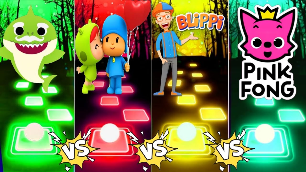 Baby Shark vs Pocoyo vs Blippi vs Pink Fong || Different Cartoons - YouTube