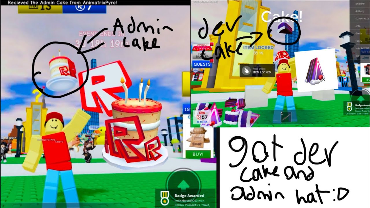 Roblox the classic: I got the admin cake hat and the dev cake! So ...
