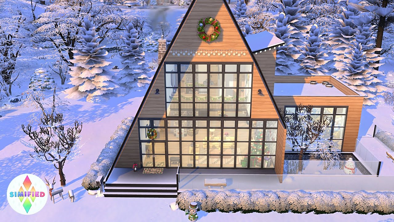 Holiday A-Frame House | The Sims 4 Speed Build - YouTube