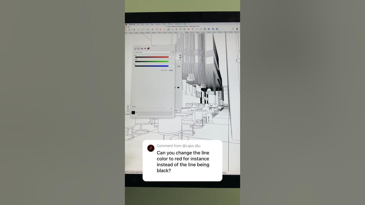 Can you change the line color to red in SketchUp? - YouTube
