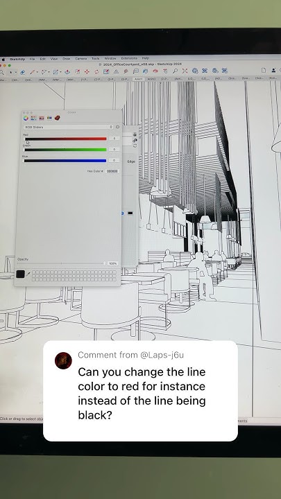 Can you change the line color to red in SketchUp? - YouTube