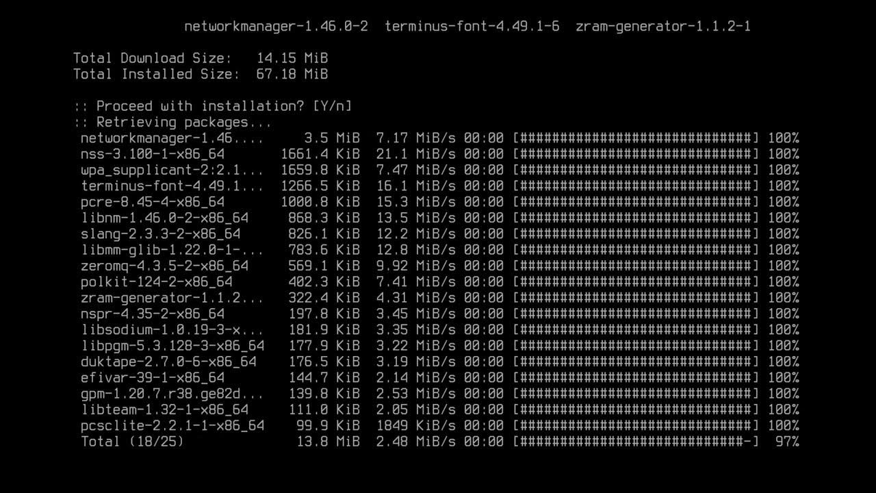 Arch linux installation. efistub, booster, luks2, zram - YouTube