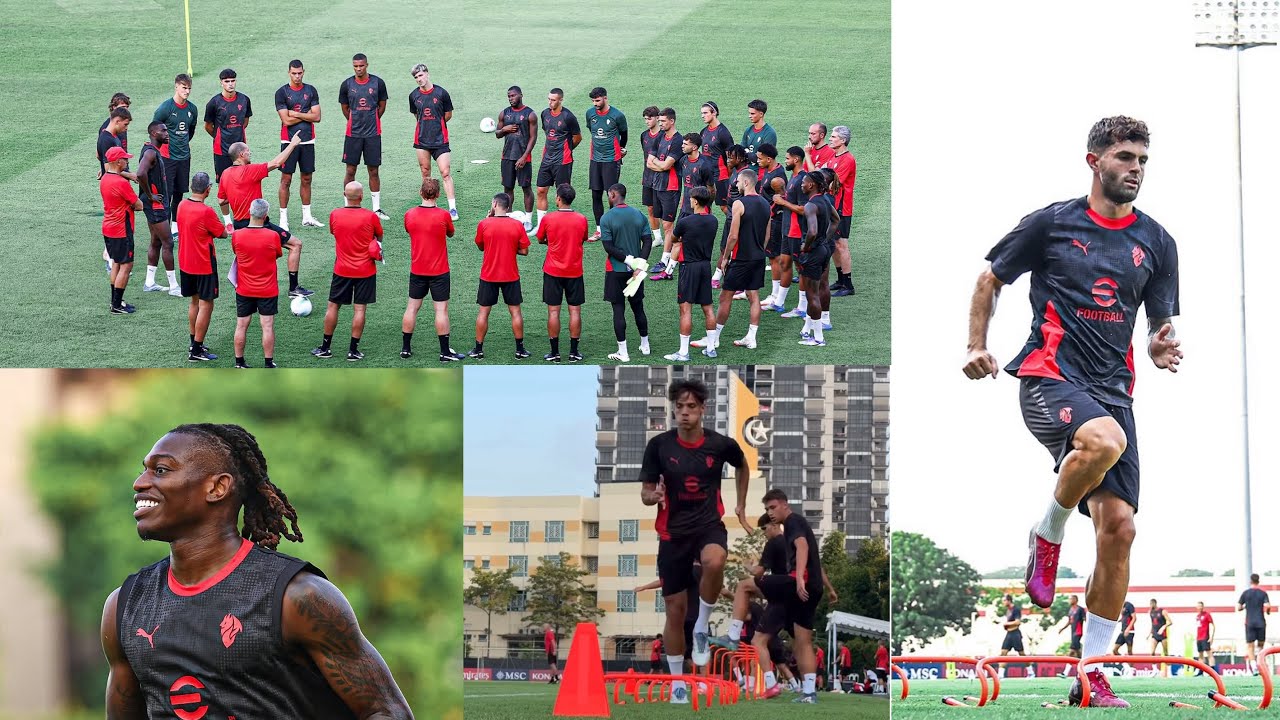 😱Day 1 In Singapore 🇸🇬: Ac Milan 1st Pre-season Training Ahead Of Game ...