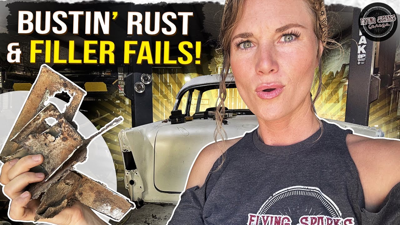 57 Chevy rust repair & bondo fail! - YouTube