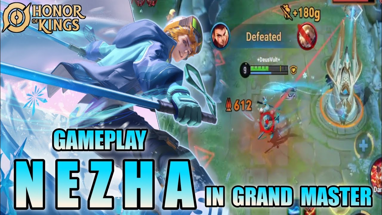 NEZHA Clash Lane Gameplay in Grand Master Rank 💯% STRONGER HERO | Honor ...