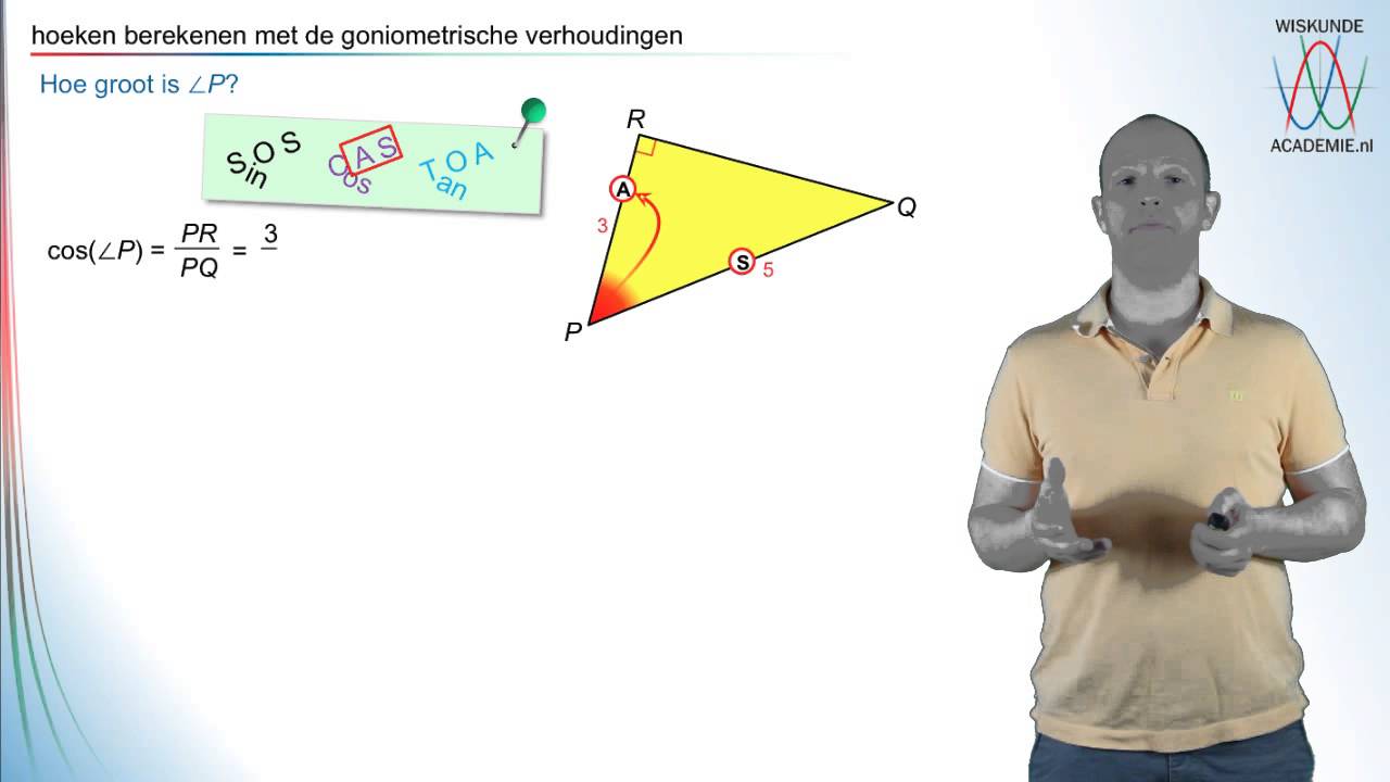 Goniometrie - hoeken berekenen met SOS CAS TOA - WiskundeAcademie - YouTube