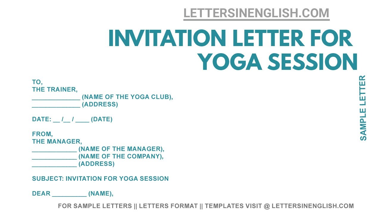 Yoga Class Invitation Letters