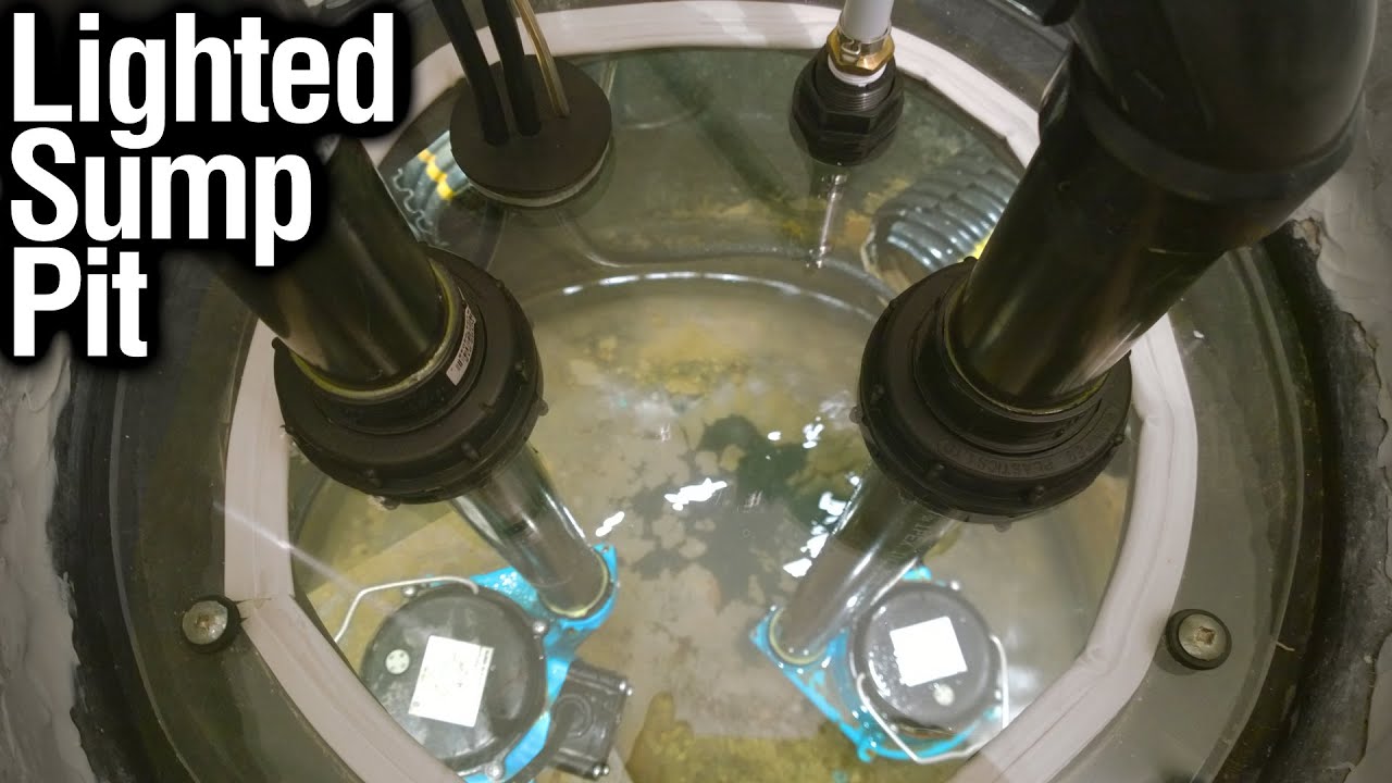 Sump Pump Pit with LED Lighting and Clear Acrylic Glass Lid - YouTube