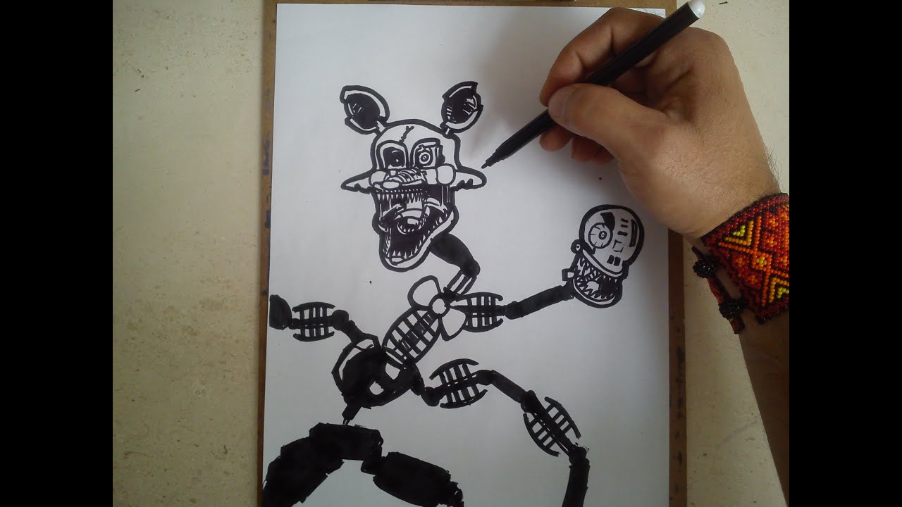 COMO DIBUJAR A NIGHTMARE MANGLE / how to draw nightmare mangle - YouTube