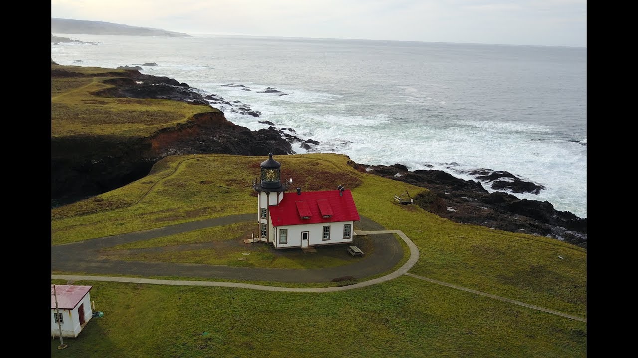 Drone video Point Cabrillo Lighthouse, Fort Bragg, Mendocino - YouTube