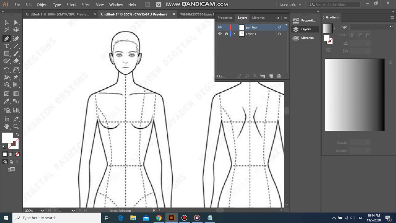 How to Create a Fashion Croquis using Adobe Illustrator - YouTube