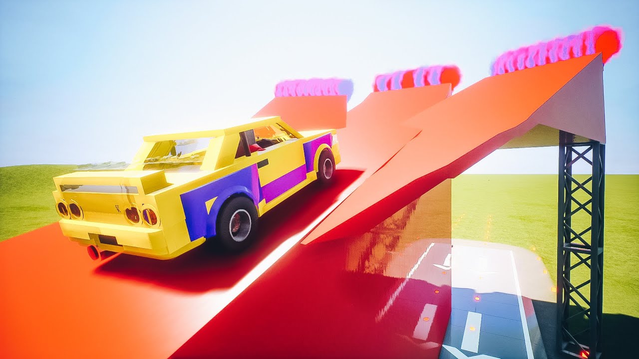 Jump through Huge Lego Ramp | Brick Rigs - YouTube