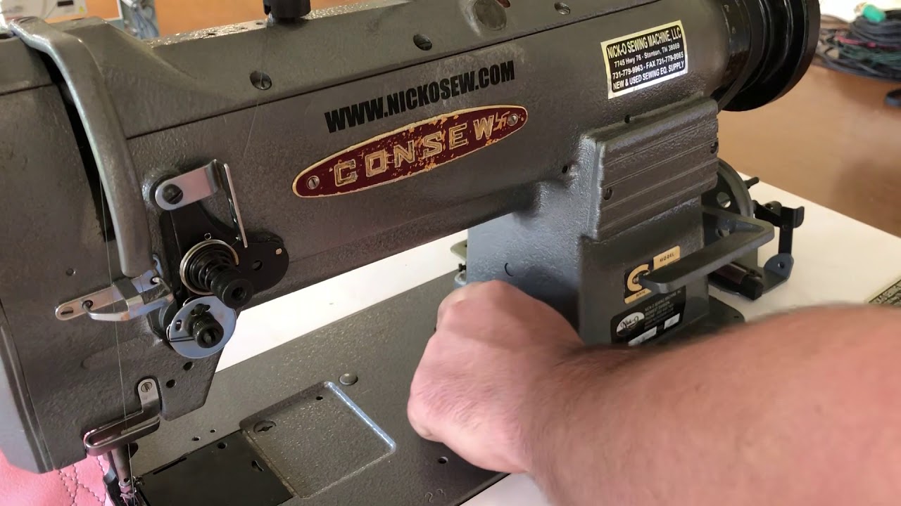 Resetting safety clutch on a consew 255RB - YouTube