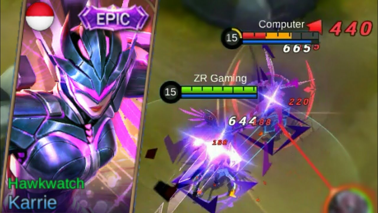 Karrie Skin Epic HAWKWATCH Gameplay - Mobile Legends - YouTube