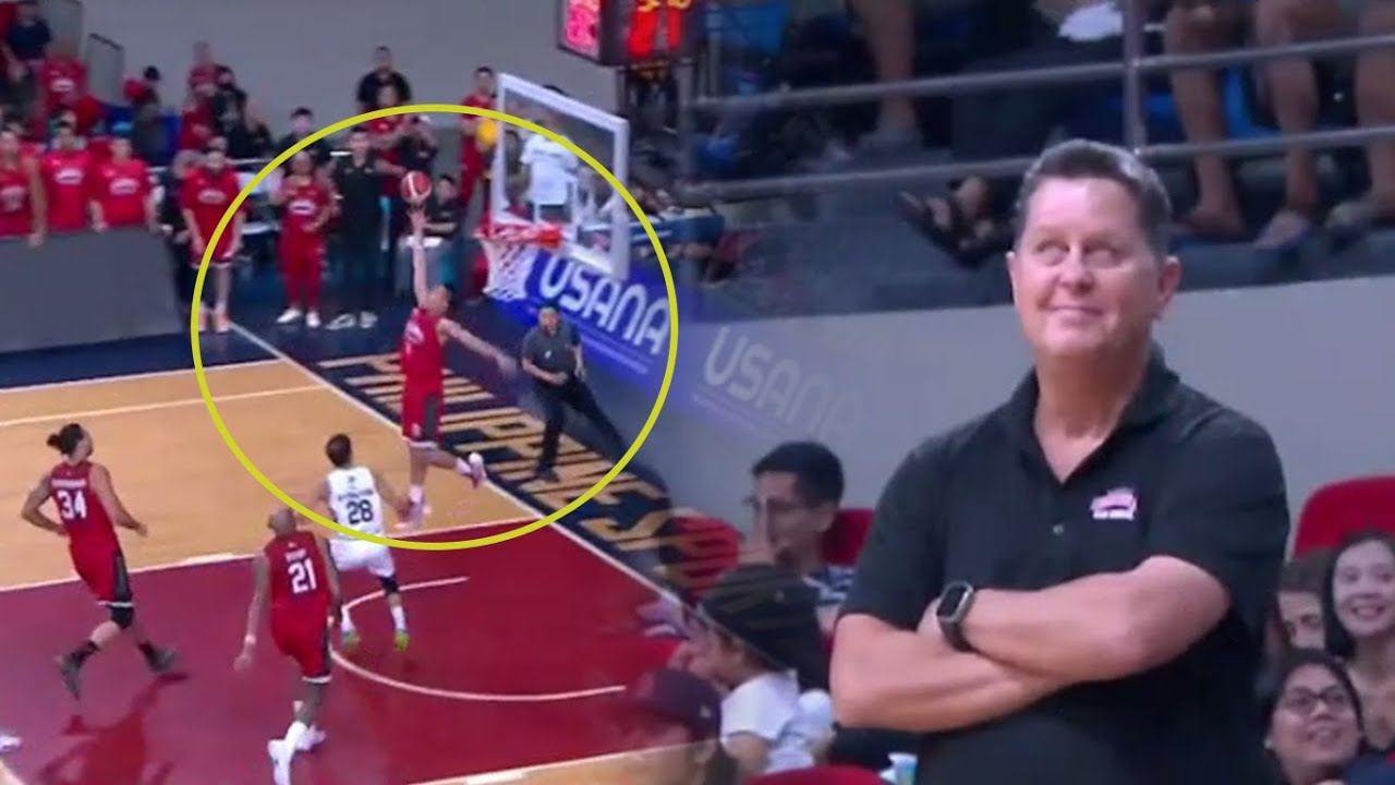 Tim Cone can't stop SMILING after Scottie Thompson tried AlleyOop Dunk ...