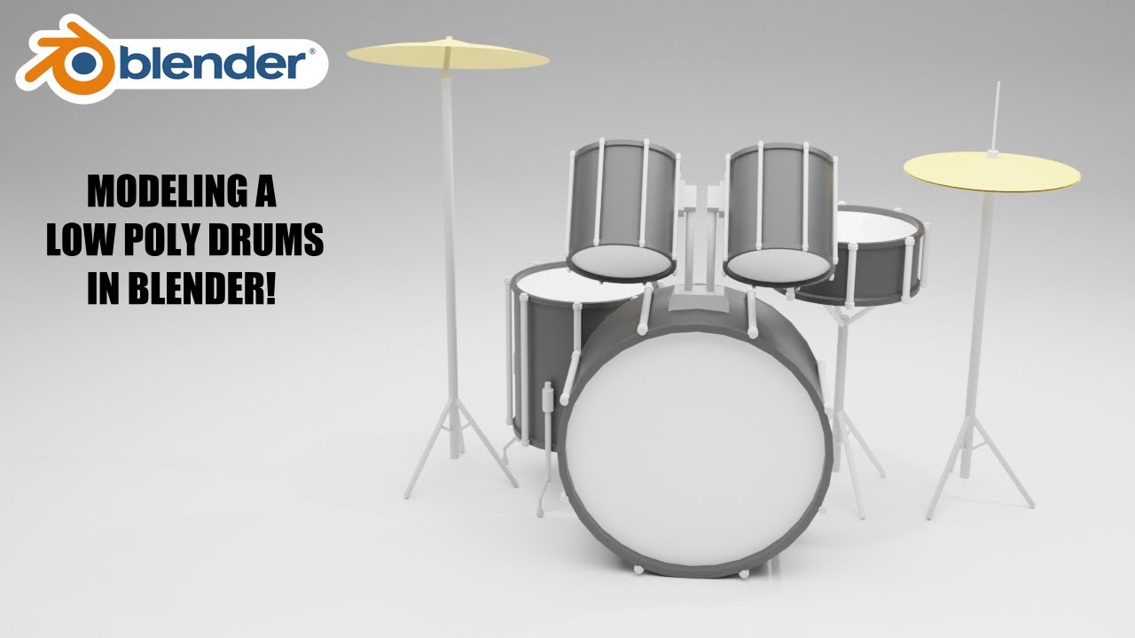 Blender Modeling - Low Poly Drums - TImelapse - YouTube