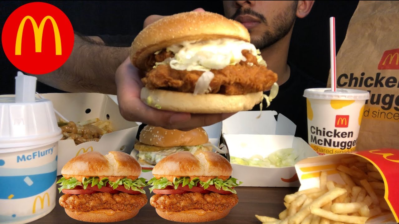 ASMR MCDONALDS BIG MAC, GRAND CHICKEN,LOADED FRIES,LARGE FRIES,MC ...