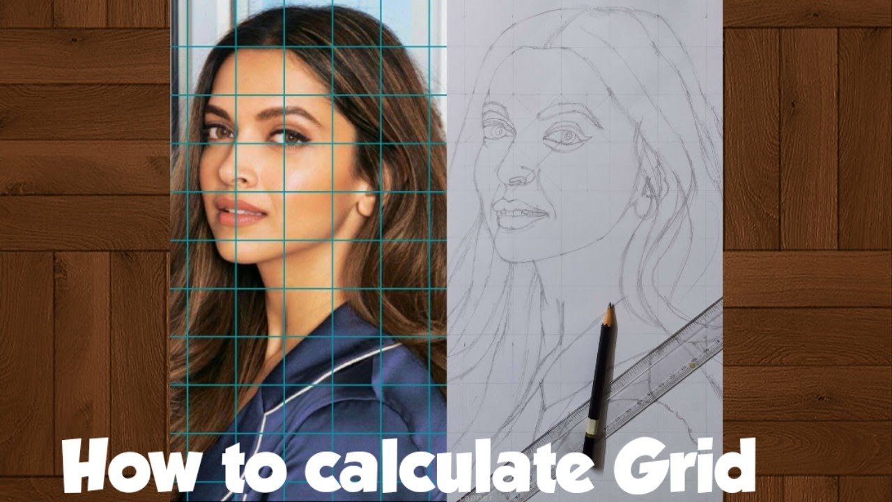 How To Make Grid For Portrait Sketching For Beginners || Deepika ...