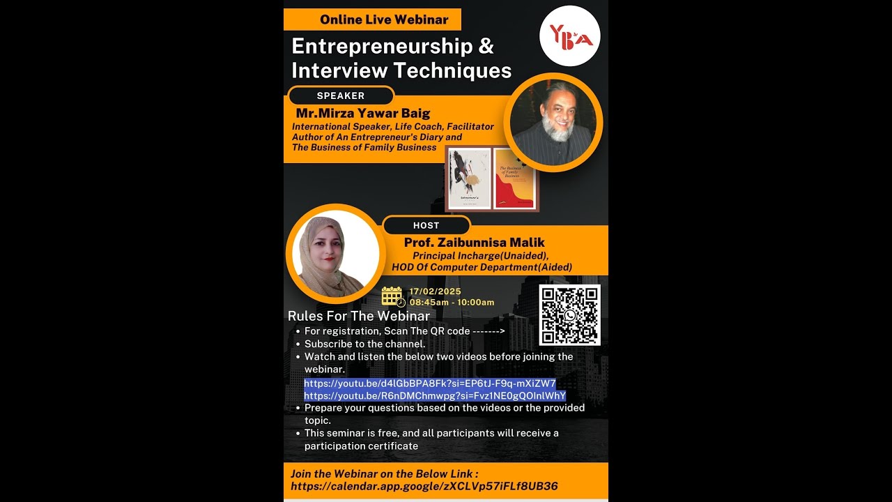 Online Live Webinar on Entrepreneurship & Interview Techiques - YouTube