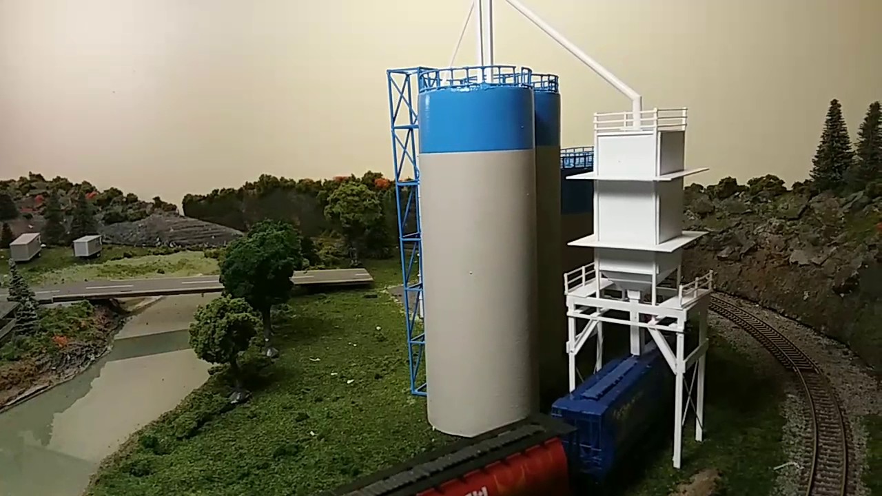 Start of construction railcar grain loader silo - YouTube