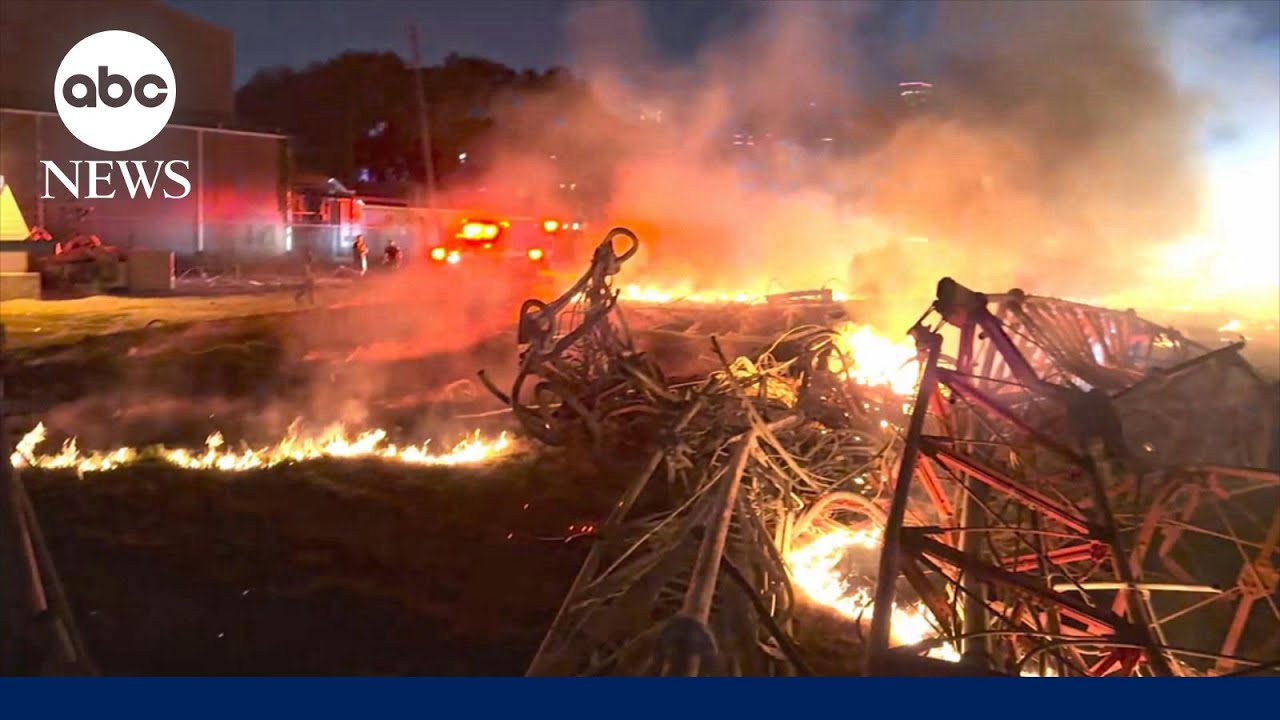 Helicopter crashes into Houston radio tower in deadly incident - YouTube