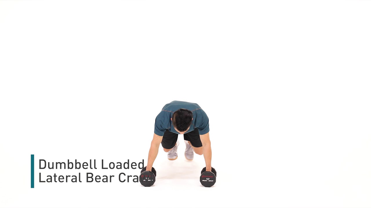 Dumbbell Loaded Lateral Bear Crawl - YouTube