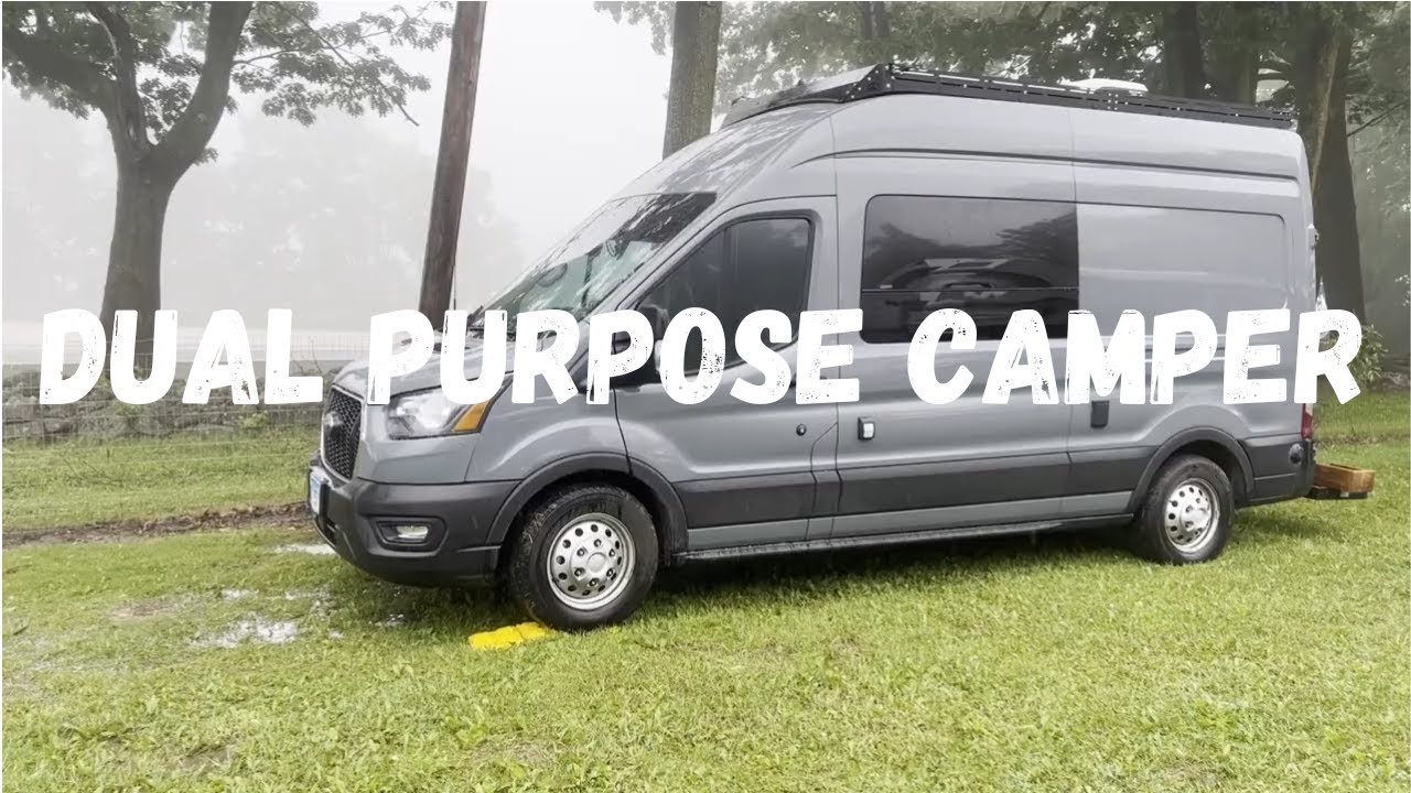 Dual Purpose Van Camper At the Race Track | 2022 Ford Transit | Mid ...