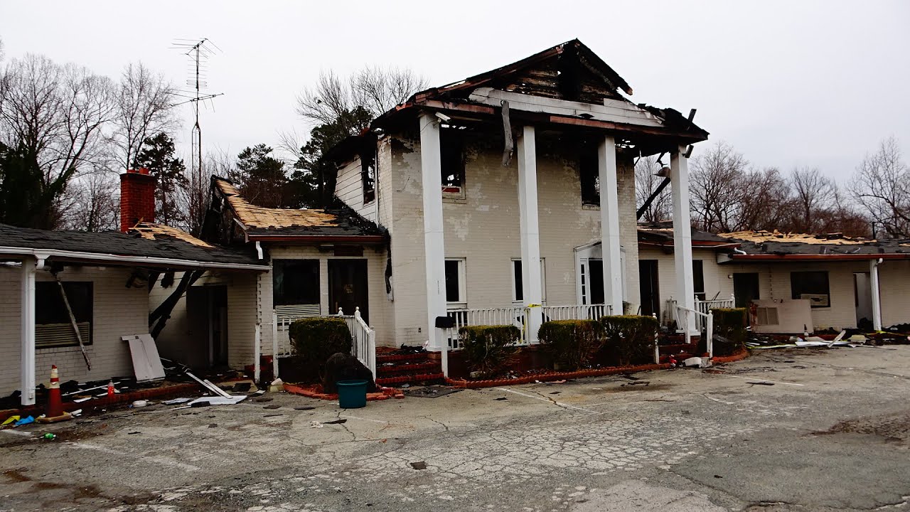 Vintage Motel with extreme fire damage - YouTube