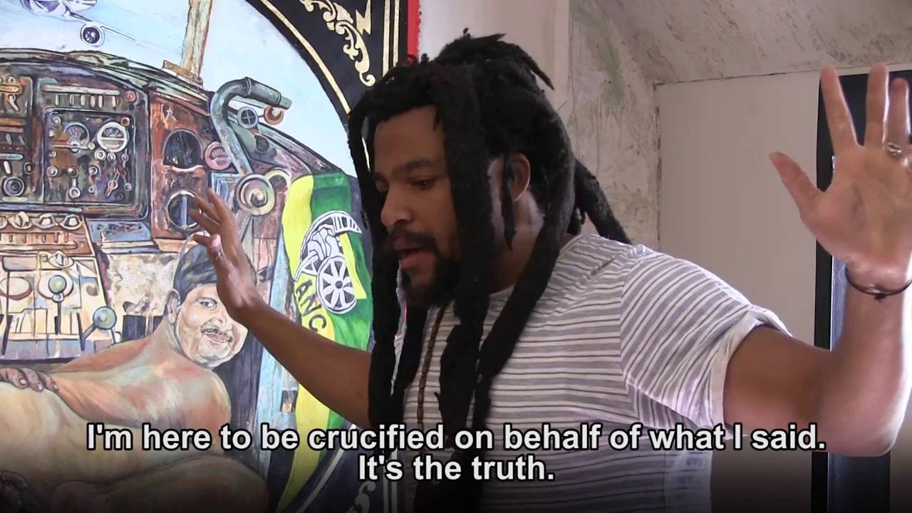 Controversial artist Ayanda Mabulu defends latest Zuma, Gupta graphic ...