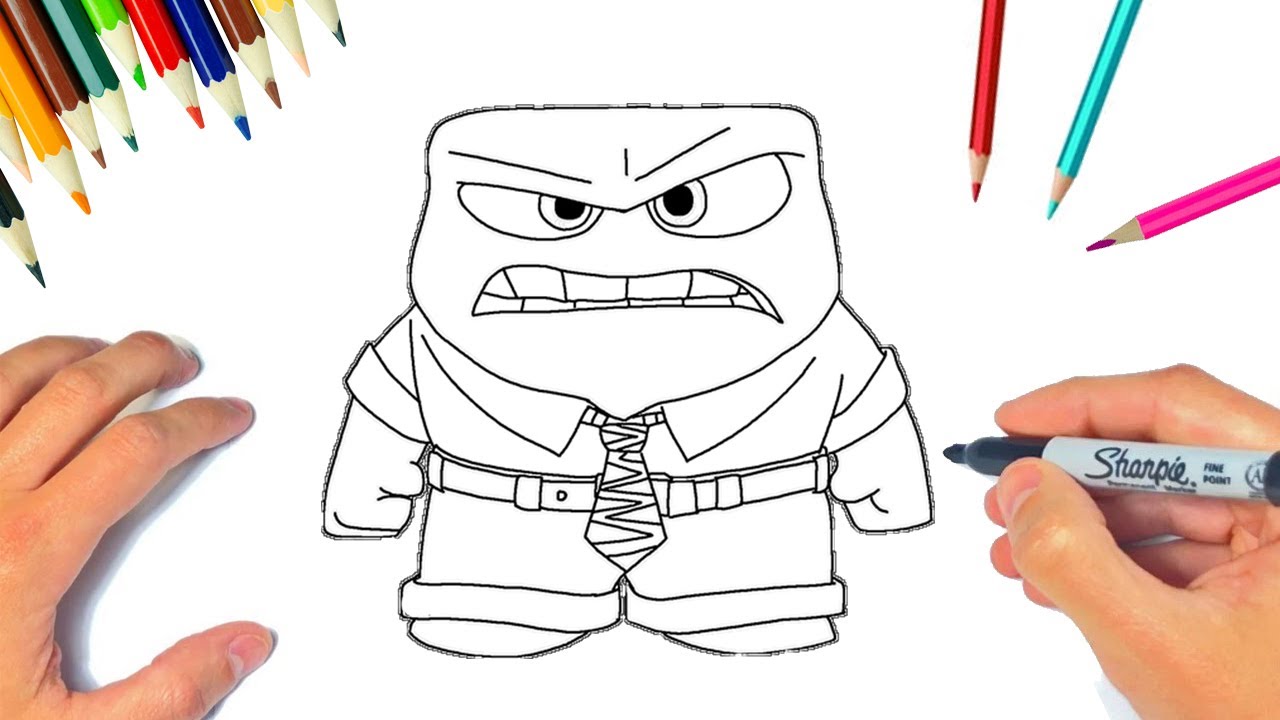 How to DRAW ANGER | INSIDE OUT 2 | EASY Drawing | Step by Step | For ...