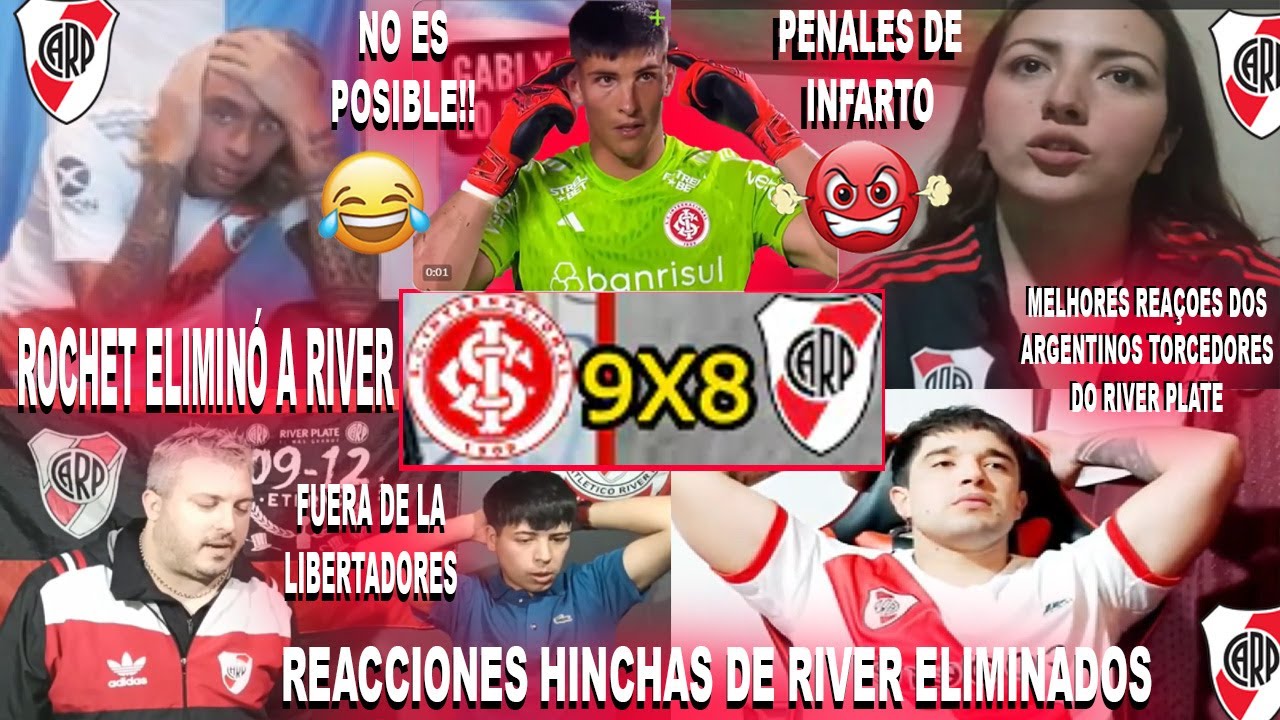 REACCIONES DE HINCHAS DE RIVER ELIMINADOS EN INTERNACIONAL VS RIVER ...