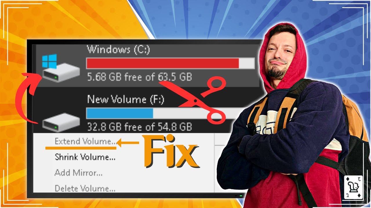 How To Extend Drive C:\ "extend drive" is grayed out FIX - How to ...