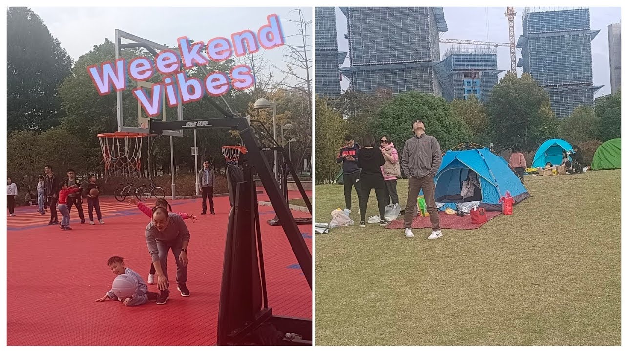 Enjoying Sunny Day in the PARK(Weekend Vibes)Kids playing basketball # ...