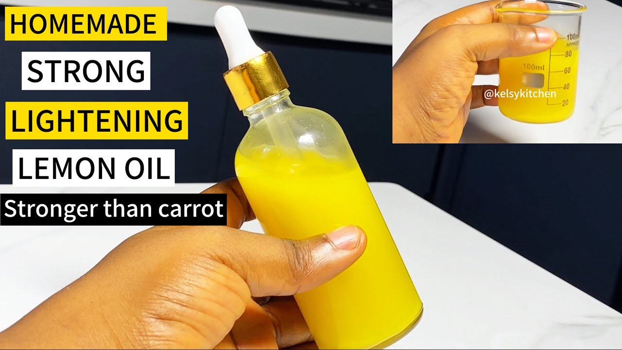 HOMEMADE LEMON LIGHTENING BODY OIL (stronger than carrot) - YouTube