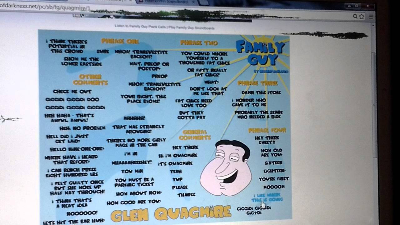 Glen quagmire soundboard - YouTube
