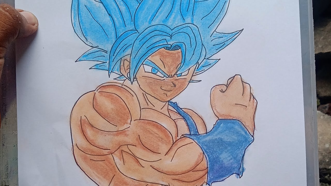 How to draw 🔥 Goku super Saiyan blue full body drawing💥 #drawing # ...