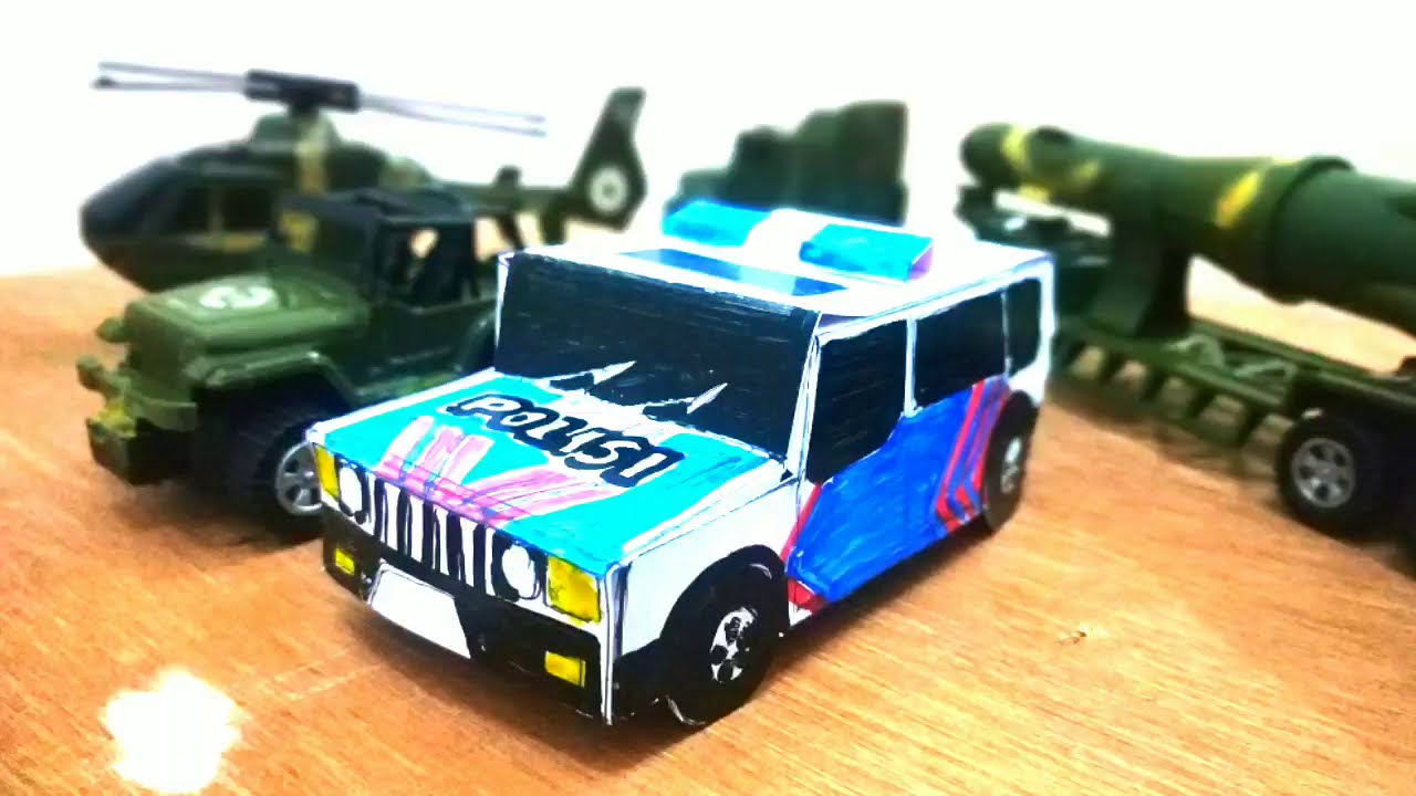 Membuat papercraft mobil polisi #papercrft #mobilmainan #mobilpolisi # ...