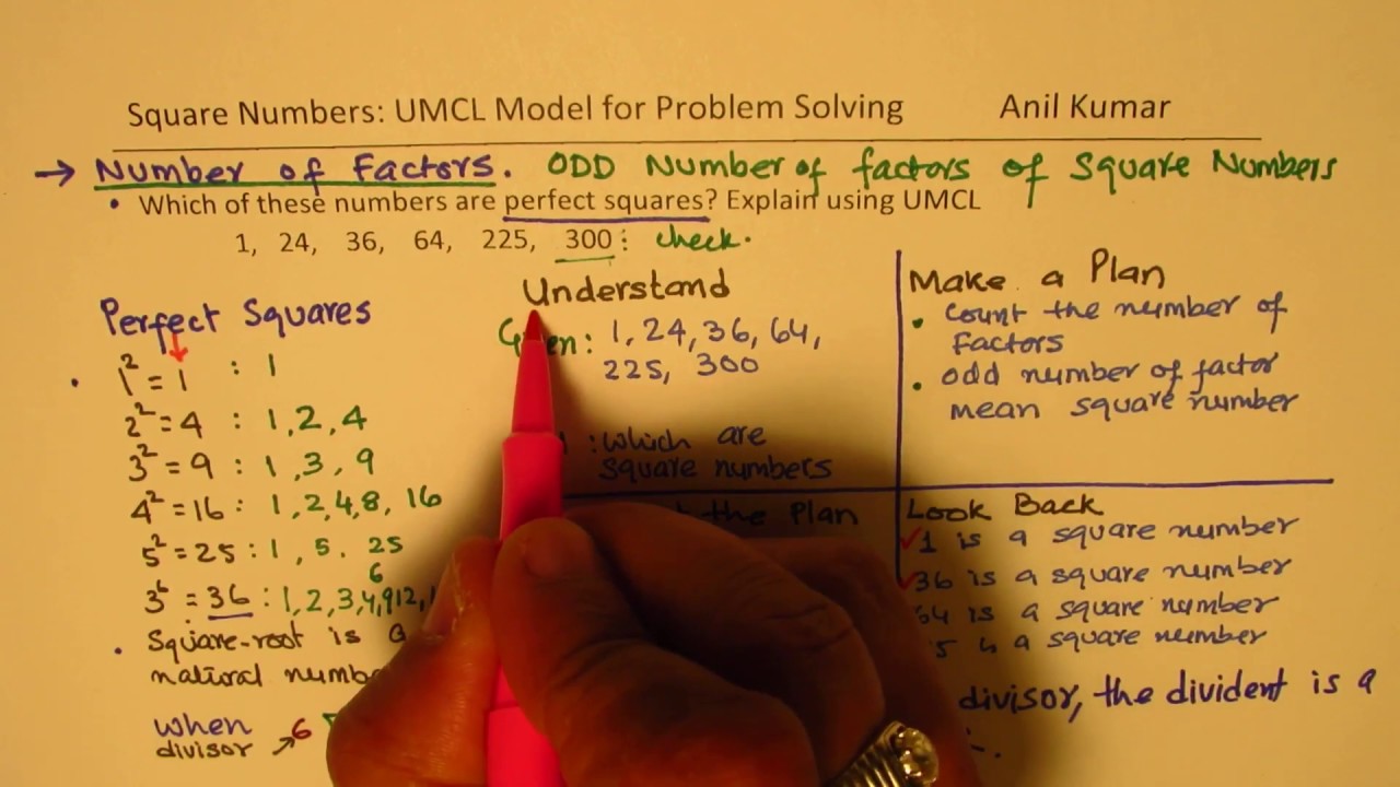 What are Square Numbers UMCL Strategy to Check - YouTube