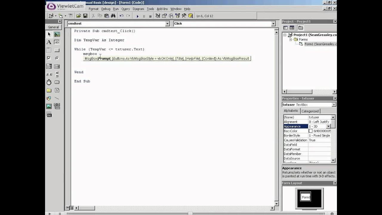Visual Basic (VB) Tutorial - 3.1 - While Loops [TutorialGenius.com] - YouTube