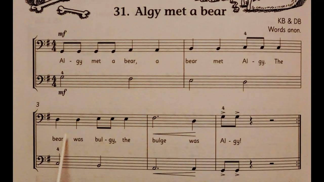 31 Algy Met A Bear piano accompaniment at rehearsal speed - YouTube