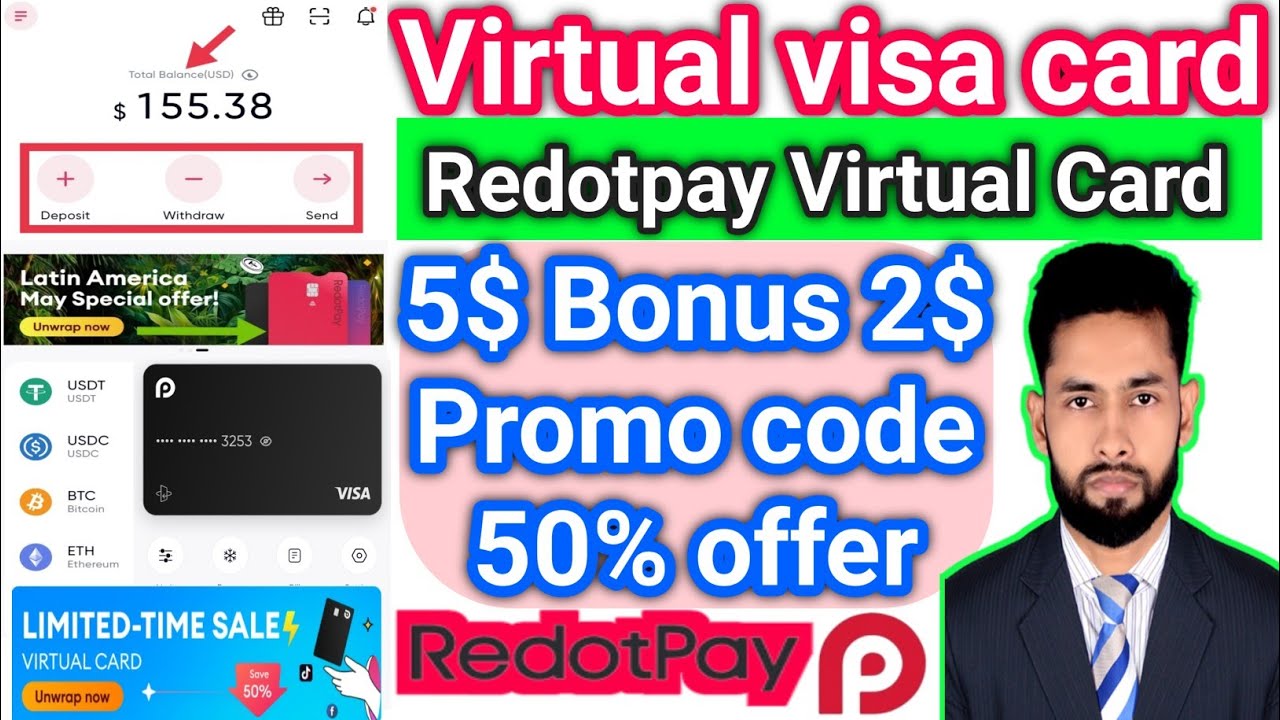 💳 Get A Redotpay Virtual visa_card 5$ Cleim free virtual Promo code ...