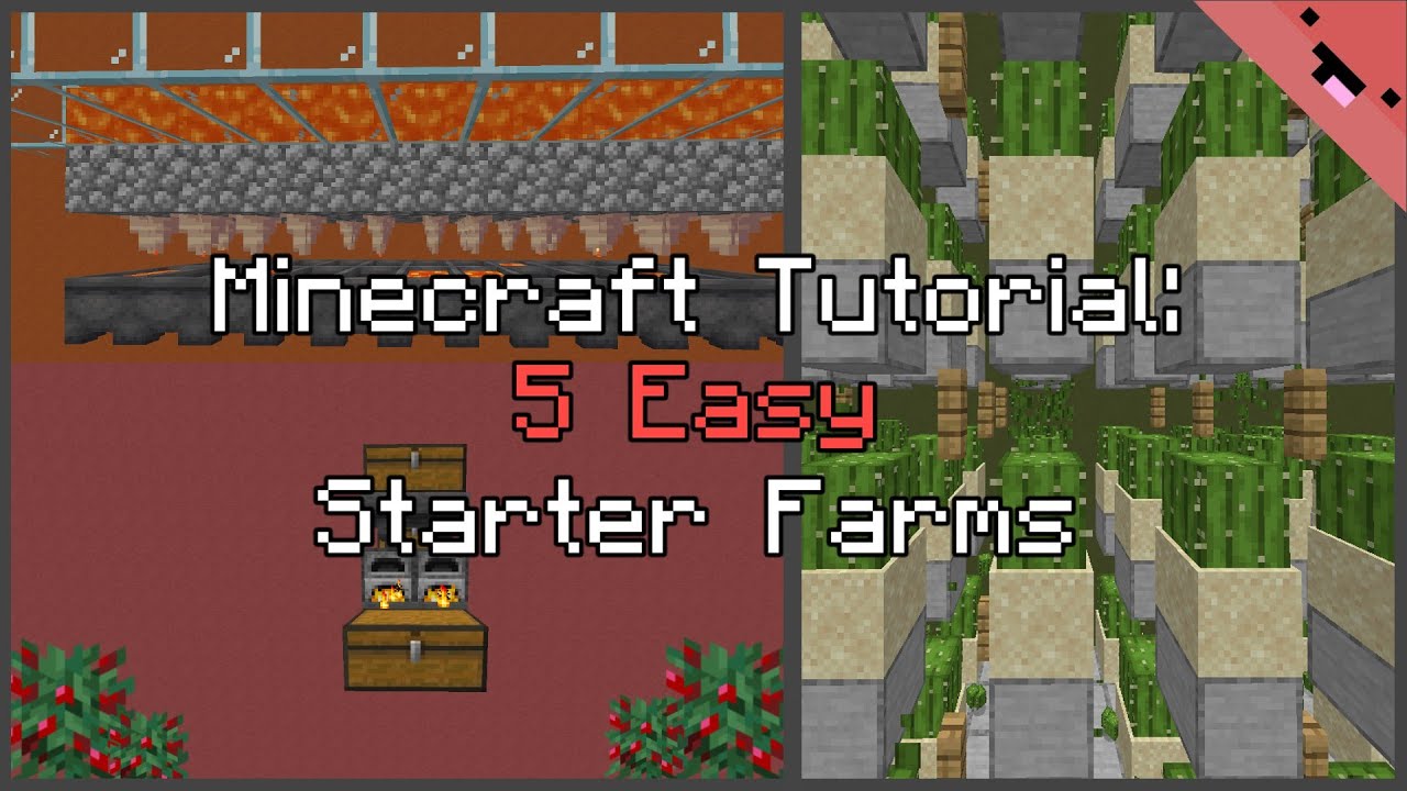 Minecraft: 5 Easy Minecraft Starter Farms - YouTube