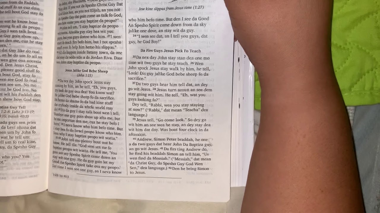 Hawaiian Pidgin Bible John 1 - YouTube