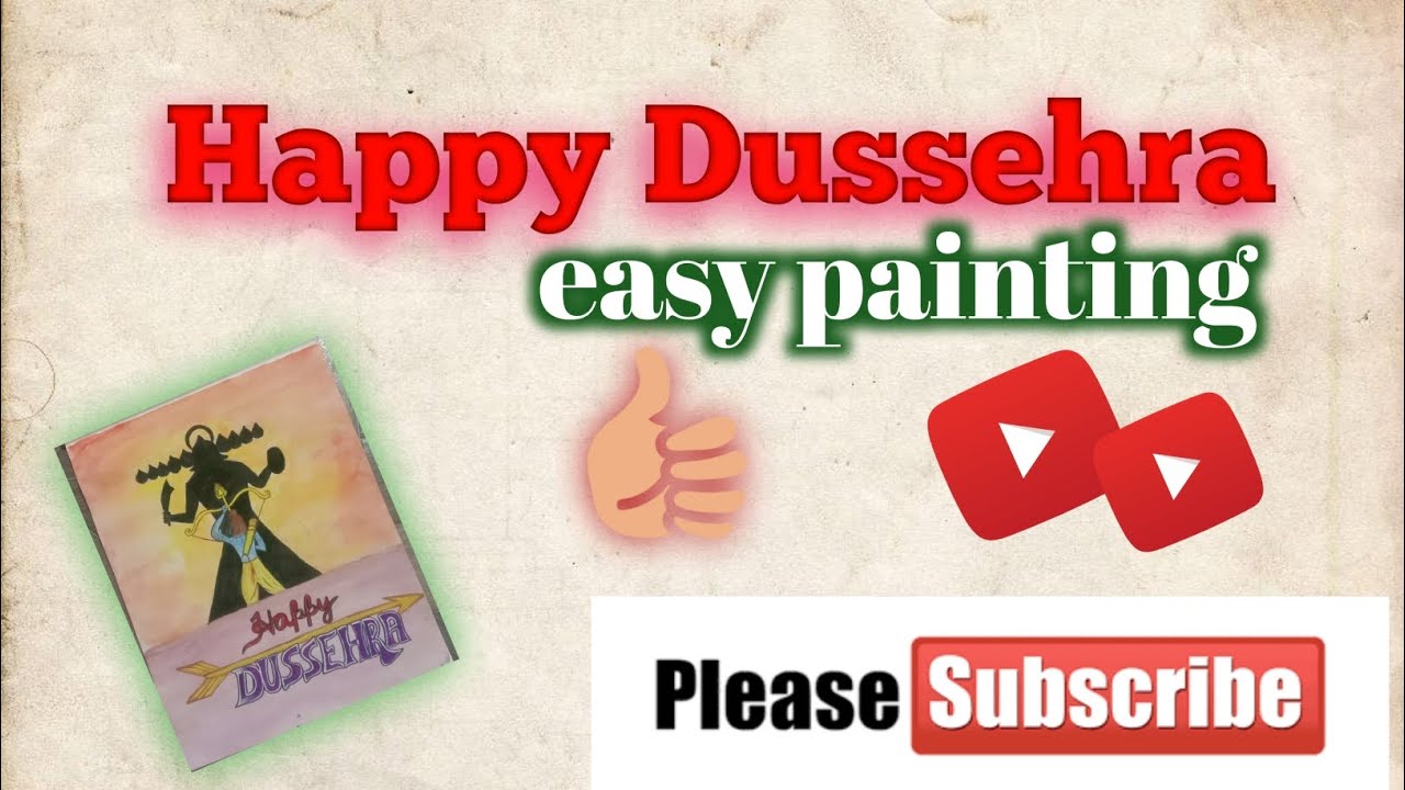Happy Dussehra easy painting/Happy DUSSEHRA drawing for beginners/Happy ...