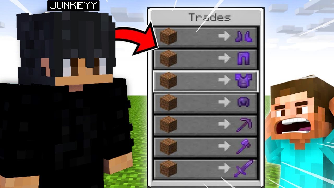 Minecraft But I Can Trade With JUNKEYY!!! - YouTube