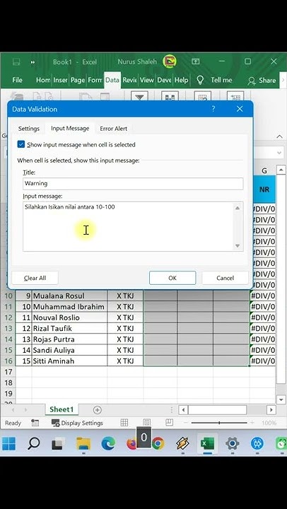 Cara Membatasi Input Nilai di Excel - YouTube