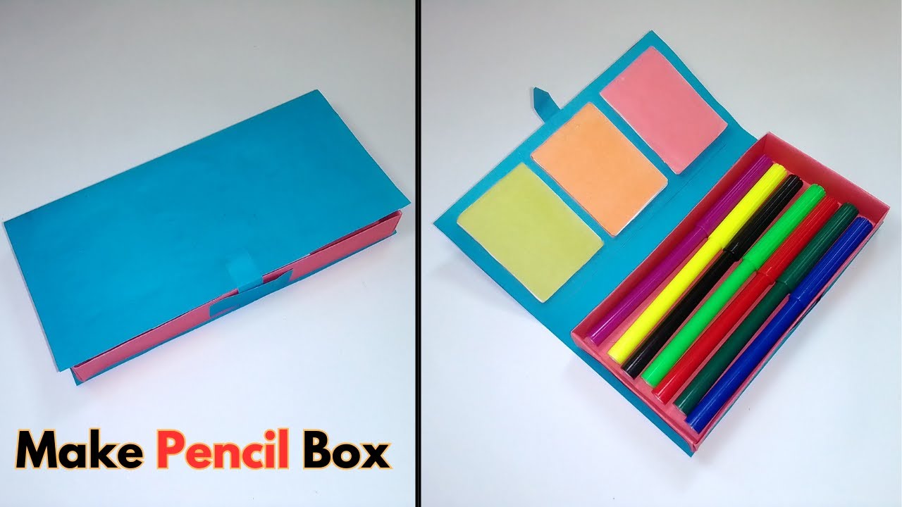 How To Make Paper Pencil Box | Creative Crafts | DIY Paper Pencil Box ...