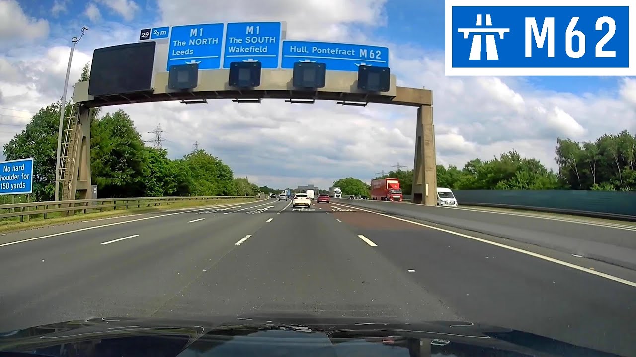 M62 Motorway - J28 (A650/A653 Tingley) to J29 (M1 Lofthouse) - YouTube