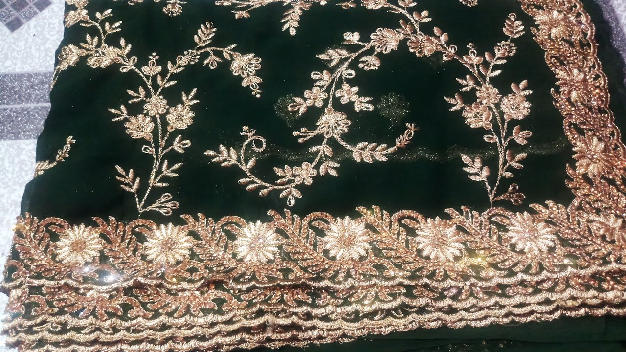 stone work saree design # stone work saree # stone work blouse design ...