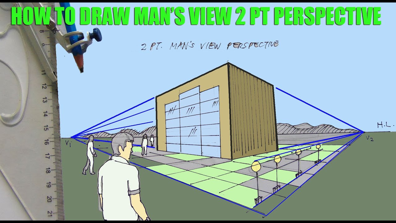 PERSON'S VIEW 2 POINT PERSPECTIVE. - YouTube